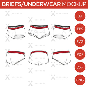 Briefs - Mockup and Template - 6 Angles, Layered, Detailed and Editabl ...