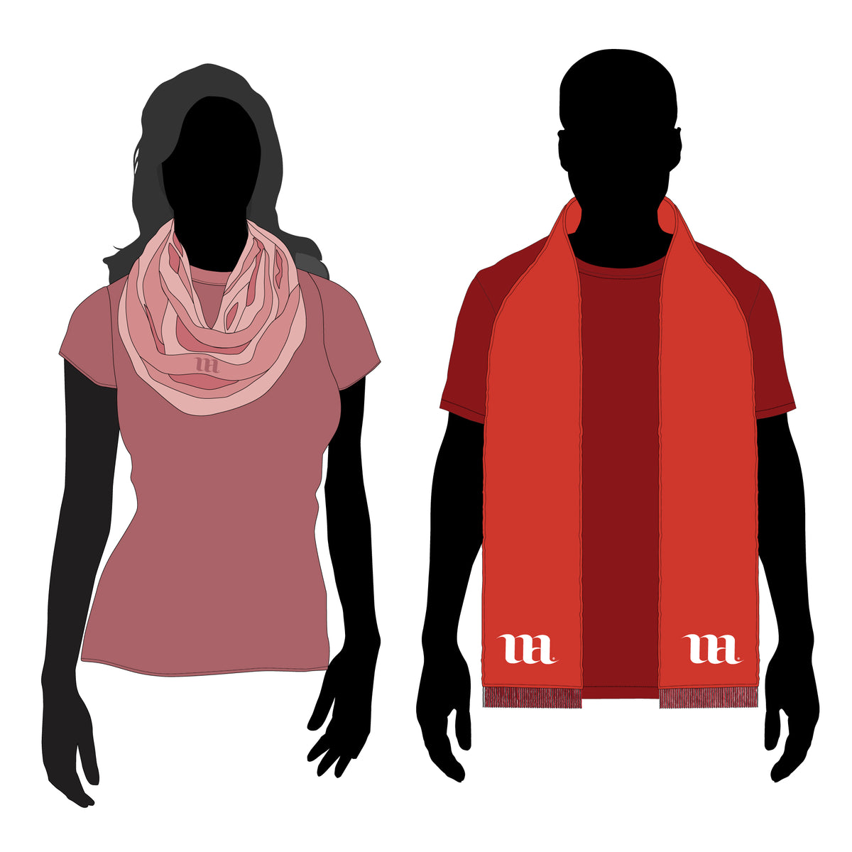 Scarves Bundle - Regular Scarf & Infinity Scarf - Mockup and Template ...