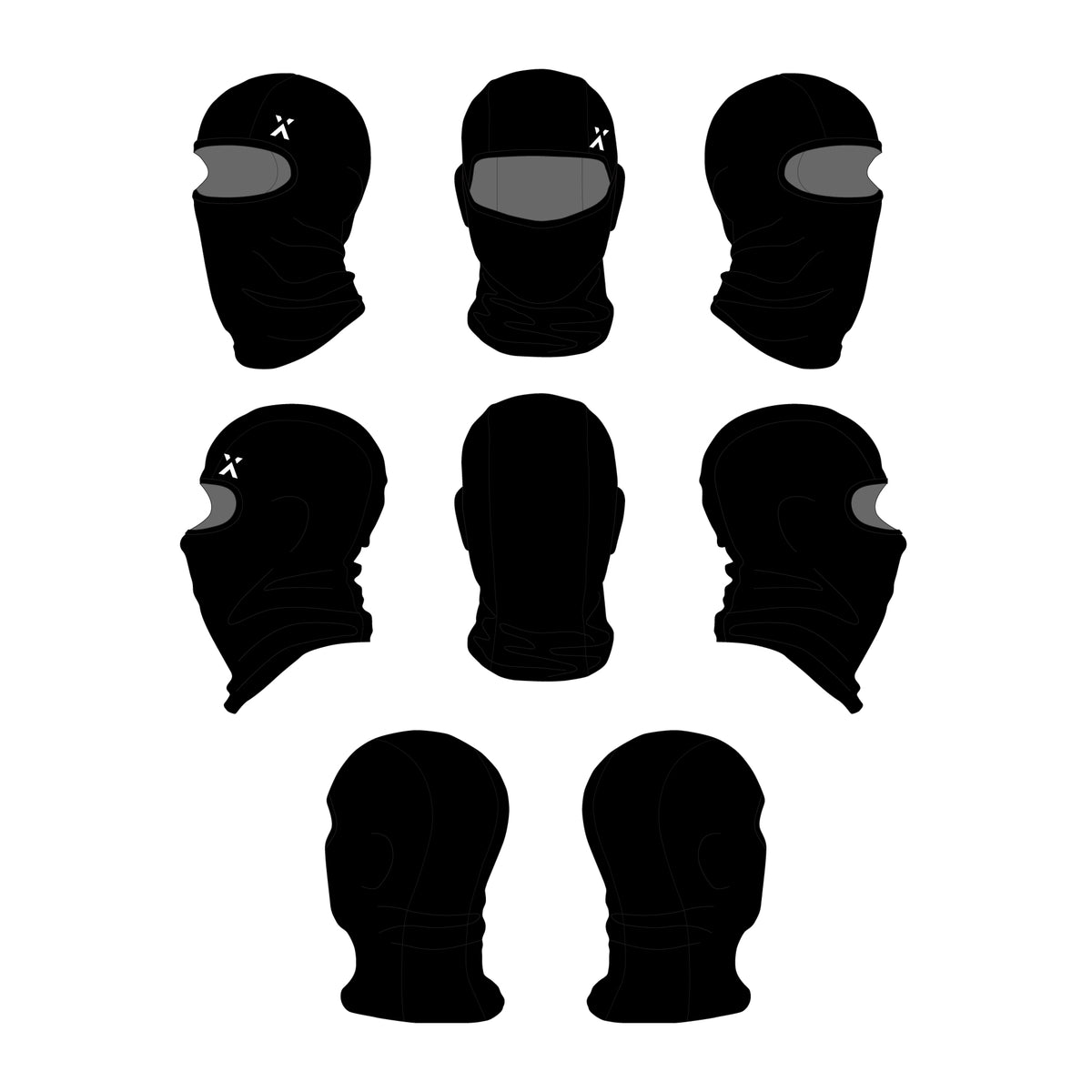 Ski Mask / Balaclava - Mockup and Template - 8 Angles, 1 Style, Layere ...